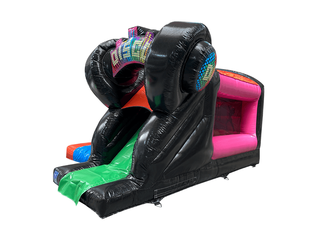 3D Multicoloured Disco Box Jump and Slide - Disco Ready - Airquee ...