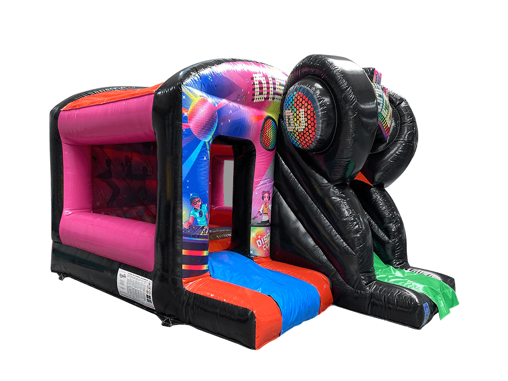 3D Multicoloured Disco Box Jump and Slide - Disco Ready - Airquee ...