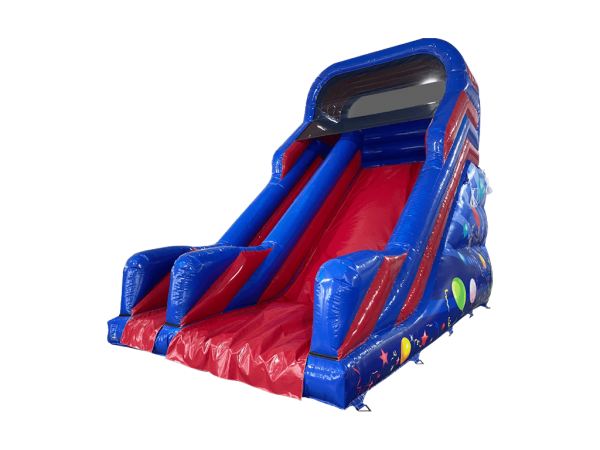 12ft Platform Blue & Red Party Slide - Airquee Inflatables