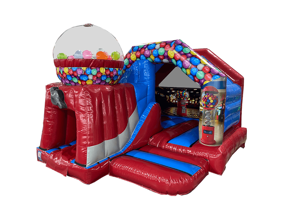 15x12ft 3D Gumball Front Slide Combi - Airquee Inflatables